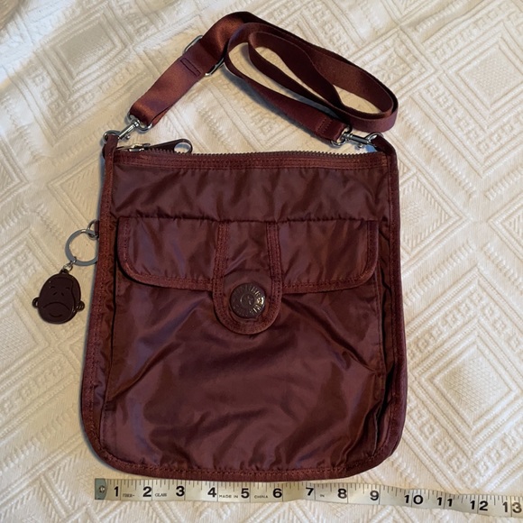 Kipling | Bags | Kipling Maroon Cross Body Nylon Bag Wmonkey Keychain ...